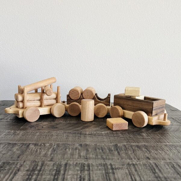Handmade Wooden Train on Wheels - OakPineToys