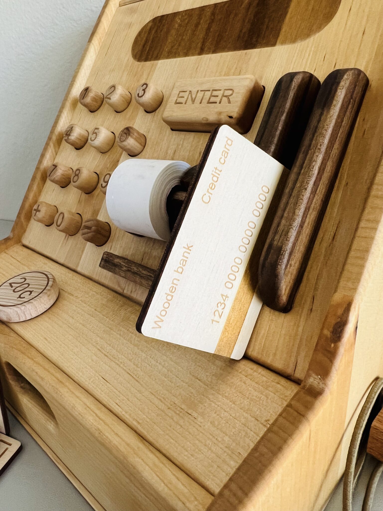 Handmade Wooden Cash Register - OakPineToys